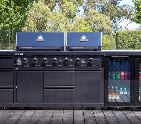 Gasmate Nova Graphite 6 Burner Twin Hood BBQ | HP Fire